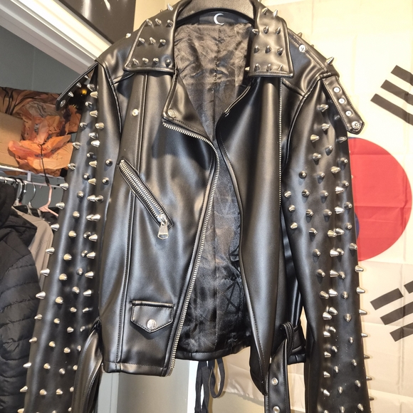 Killstar | Jackets & Coats | Killstar Spiked Black Leather Jacket ...